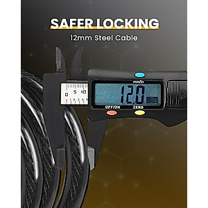 MULTIJOY Combination Lock, Black, Keyless, Resettable, 4 Feet Length, 1/2"Diameter, Waterproof Design