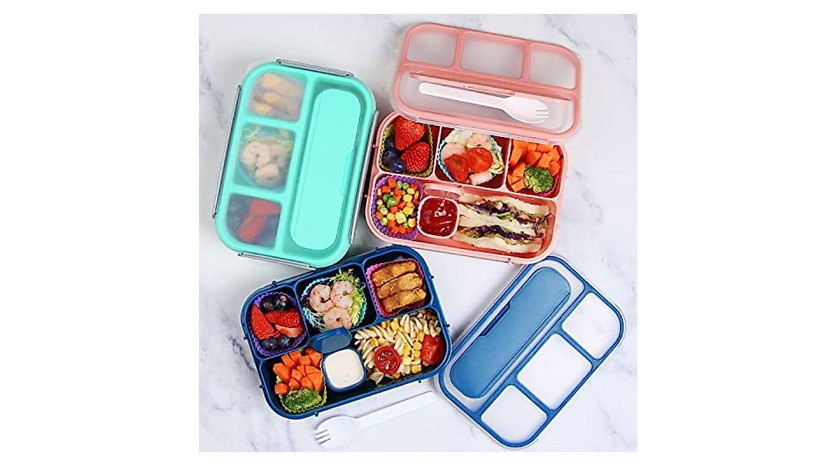 MaMix Pink Bento Lunch Box for Adults and Kids - 1300ML 4 Compartments