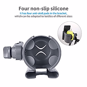 Suranew Universal Cup Holder with Phone Mount, Drink Holder for Stroller, Walker, Bike, Wheelchair,Scooter, Fits to Part of The pram of Uppababy, Nuna, Bugaboo, Doona