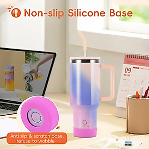 VUSIGN 40 oz Tumbler with Handle and Straw Lid, Stainless Steel Vacuum Insulated Tumbler Travel Mug Water Bottle Cup for Water Iced Tea Coffee Smoothie Car, Carnival