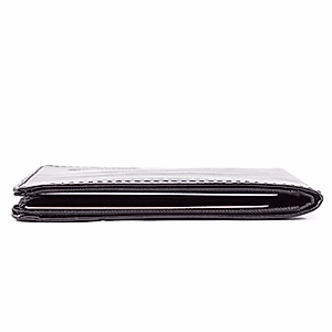 Big Skinny Men's World Leather Bi-Fold Slim Wallet, Holds Up to 35 Cards, Black