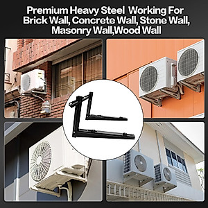 WeCooper Heavy Duty Mini Split Wall Mounting Bracket,Outdoor Air Conditioner Mount Condenser Bracket for 7000-18000BTU Universal Ductless Heat Pump, Compressors & HVAC Systems