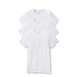 Calvin Klein Men's Cotton Classics Multipack Crew Neck T-Shirts, White (3 Pack), Large