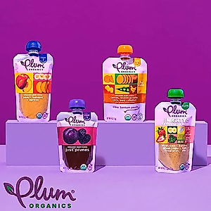 Plum Organics | Stage 2 | Organic Baby Food Meals [6+ Months] | Peach, Banana, Apricot | 4 Ounce Pouch (Pack Of 6) Packaging May Vary