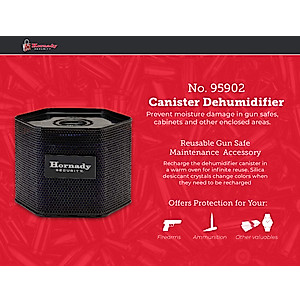Hornady Reusable Canister Dehumidifier 750G, 95902 - Portable, Easy to Use Moisture Absorbers for Gun Safes & Cabinets - Prevent Moisture Damage for Gun Safe Accessories, Firearms in Your Gun Vault
