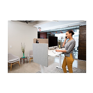 Stand Up Desk Store ReFocus Clamp-on Acoustic Desk Divider Privacy Panel That Reduces Noise and Visual Distractions (Cool Gray, 47.25" X 23.6")