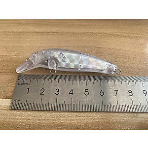 10PCS Unpainted Lure Blanks 5.22g 7.5cm Crankbait Simulation Blank Body Clear Hard Baits Trout Salmon Minnow Lure Popper Lures Topwater Freshwater 380