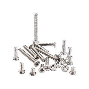 MCMASKE 240PCS M3 Stainless Steel Phillips Flat Head Machine Screws Hex Nuts Assortment Kit