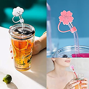 Silicone Straw Tips Covers Cap: 8 Pack Reusable Drinking Straw Tips Lids, Straw Tips Cover Straw Toppers Drinking Straw Cover, Straw Topper for Stanley Cup, 1/4Inch Straw Tips