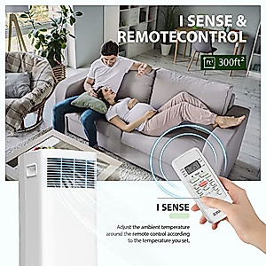 Euhomy Portable Air Conditioner 8000 BTU, Cools up to 300 Sq. Ft, 3-in-1 Portable AC Unit with remote, 24H Timer, Floor Air Conditioner with Installation Kit for Bedroom/Room, White.