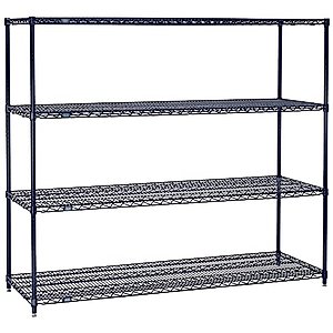 Nexelon Wire Shelving, Blue Epoxy, 54" W X 18" D X 74" H