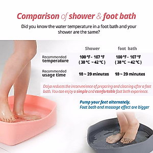 Diaya Showerbath Gray - Silicone shower bath | shower footbath | foldable foot bath | bashin | tub | foot wash soaking massage | feet clean odor | showerfootbath | standing type | hot water savings