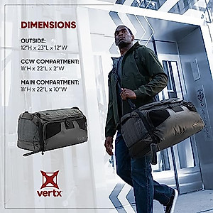 Vertx 45L Contingency Tactical Duffle Bag, Travel Luggage Compatible with Vertx Tactigami for Survival EDC Gear, Gun Range, CCW Concealed Carry, Hunting, Heather Black/Galaxy Black, One Size