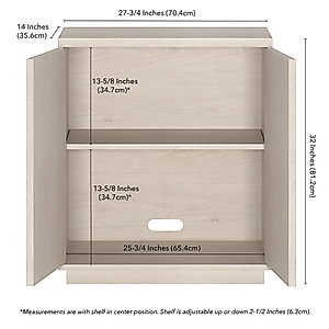 Henn&Hart Alston Accent Cabinet, 28" Wide, Alder White