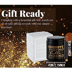 Funny Retirement Gifts for Women and Men, Happy Retirement Gifts for Friends, Coworker on Retirement Day, 7oz Soy Wax Lavender Scented Candle - Goodbye