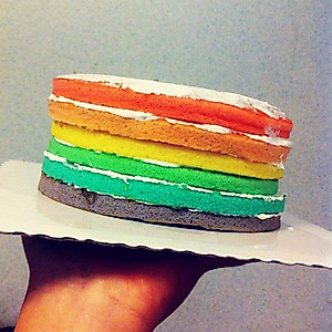 Webake Rainbow Cake Pans, 6 Inch Round Silicone Baking Pans, Set of 6, Great for Jumbo Whoopie Pie, Vegetable Pancakes, Taco Shells, Pizza Crust, Omelet, Frittata, Resin Craft