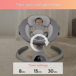 Baby Swings for Infants, 5 Speed Bluetooth Baby Bouncer, Built-in 12 Music & 3 Timer Settings, Touch Screen Chair for 5-20 lb, 0-9 Months