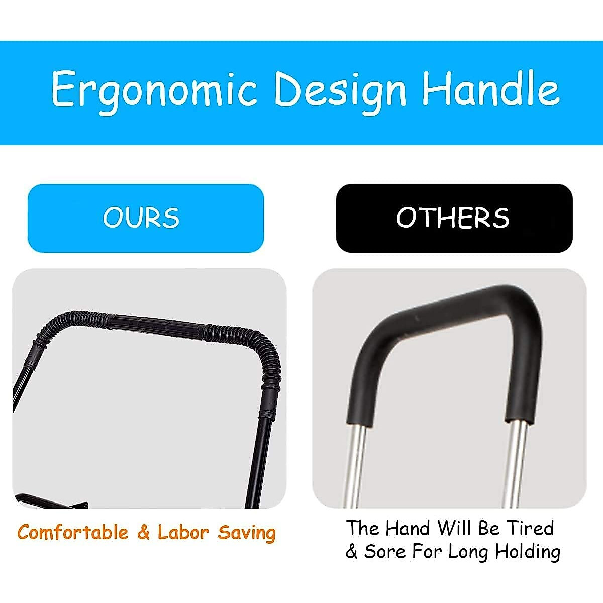 Nightcore Folding Shopping Cart, Large Grocery Utility Cart w/Dual Swiveling Wheels & Double Storage Baskets, Light Weight Trolley w/Portable Handle, Ideal for Laundry Book Luggage Travel (Black)