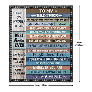 Gifts for Brother Blanket - Christmas Brother Gift - Brother Gifts from Sister - Brother Gifts - Gifts for Brother Adult - Brother Birthday Gifts for Fathers Day from Daughter Blankets 60x50 Inch