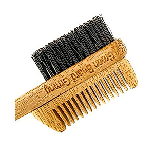 Pocket Sapling Mustache Brush & Comb (2-Pack) from Green Beard Grmng - Boar Bristle & Bamboo