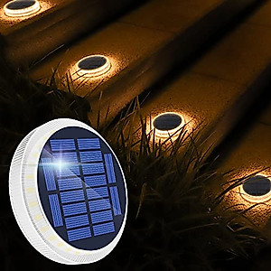 WILLED Solar Step Lights Outdoor, Warm White Solar Deck Lights IP65 Waterproof, Solar Powered Step Lights for Stairs, Post Cap, Fence, Driveway, Walkway, Pathway, Patio, Garden, 1 Pack