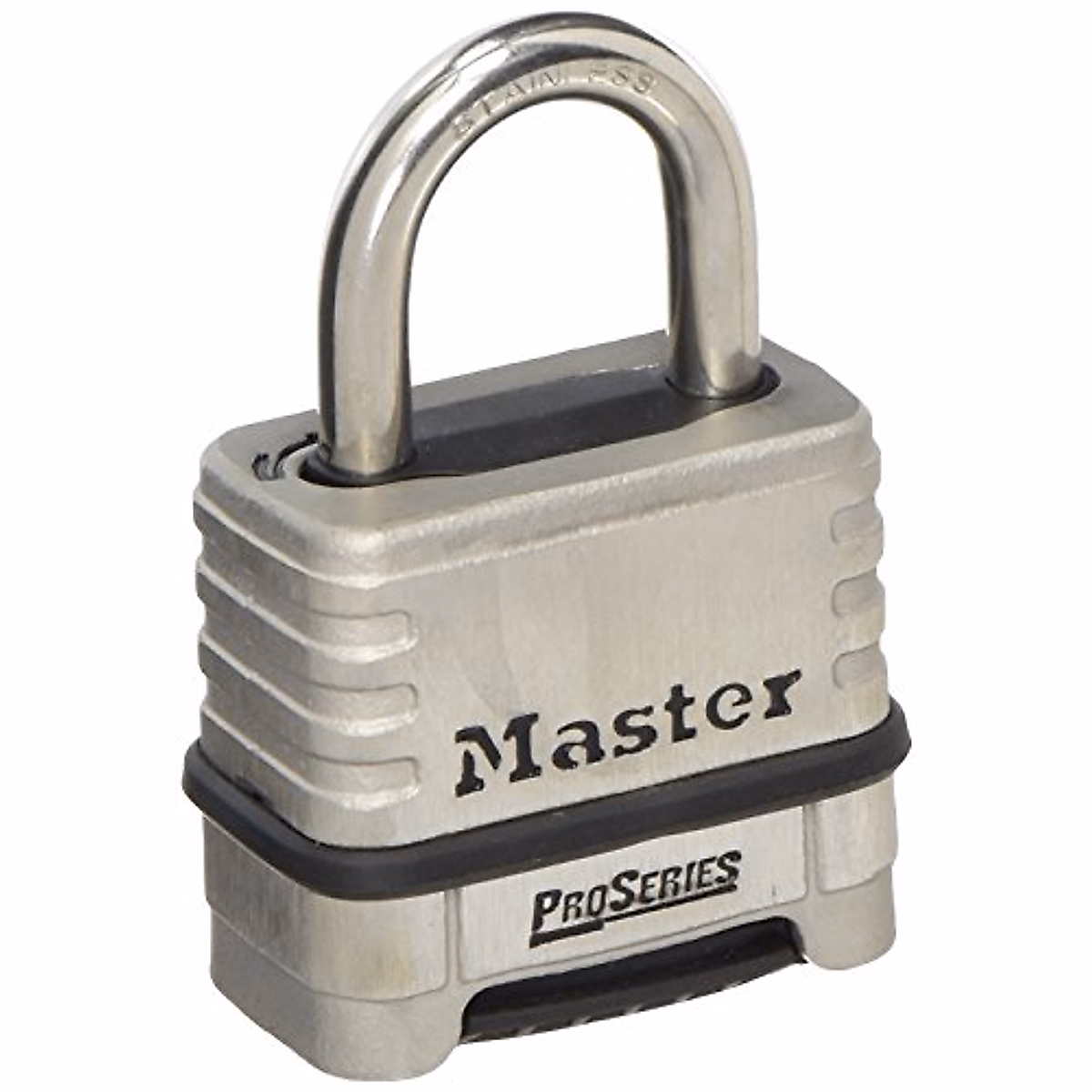 Master Lock 1174D Padlock, 1.5" x 2.2" x 3", Stainless Steel