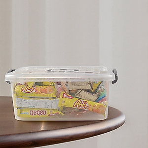 Hespama 2 Packs Small Plastic Storage Bin, 8 Quart Clear Latching Boxes with Lid