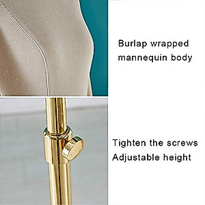 Tailors Dummy Mannequins Female Tailors Dummy Mannequin Dressmakers Dummies Fashion Students Display Bust Torso Wood Arm Adjustable for Clothing Display Stand Dressform Mannequin