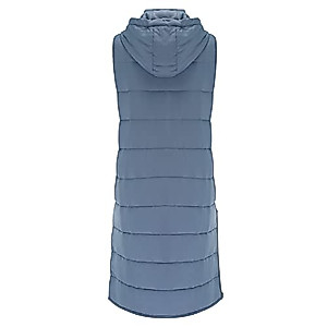 Winter Coats for Women Waterproof, Coats for Women, Oversized Vest for Women Outdoor Coats with Hood Long Puffer Vest Warm Jacket Blue