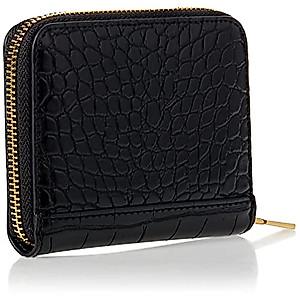 GUESS womens Laurel Small Zip Around Wallet, Black, one size US