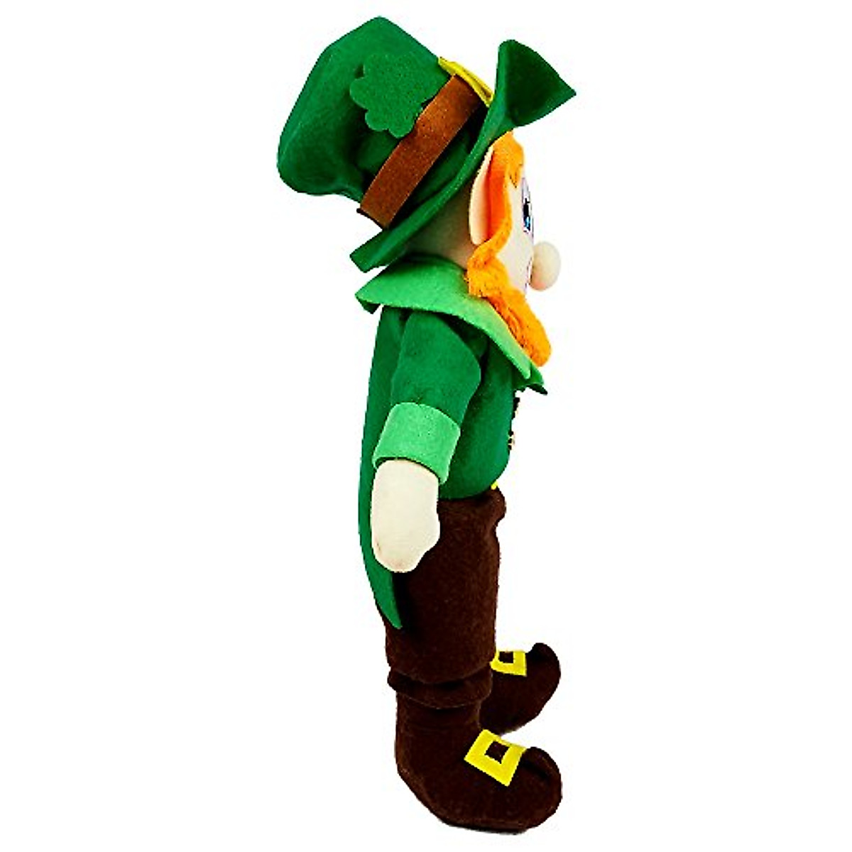 Colonel Pickles Novelties St Patricks Day Decorations 14 Inch Leprechaun Doll Figurine with Shamrock Hat Irish Plush