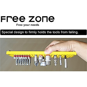 FREE ZONE - Bit Organizer Set (Black) | 158 Hole Bit Storage | 1/4 Inch Hex Bit & Drive Bit Adapter Storage | Screwdriver Toolbox Organizer | Tools are Not Included