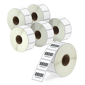 BETCKEY - 1.25" x 1" (32 mm x 25 mm) UPC Barcode & Address Labels Compatible with Zebra & More Label Printer,Premium Adhesive & Perforated [6 Rolls, 8280 Labels]