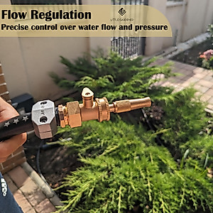 Little Gardener Hose Shut Off Valve - GHT 3/4 Inch Brass Garden Hose Valve - Heavy Duty Water Fittings to Connect to Outside Hose Bib - Shutoff Connector and Adapter for Outdoor Faucet Use On Off