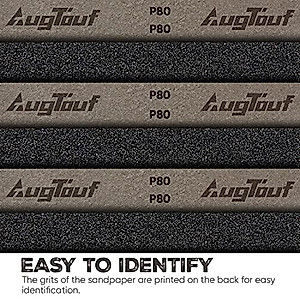 Augtouf 20 Pcs 80 Grit Wet or Dry Sandpaper, Fine Sandpaper Assortment for Wood, Metal, Resin, Automotive, Plastic Multi Purpose - 9x3.6 Inches