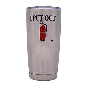 Rogue River Tactical Funny Firefighter 20 Oz. Travel Tumbler Mug Cup w/Lid Vacuum Insulated I Put Out Fires FD Fireman