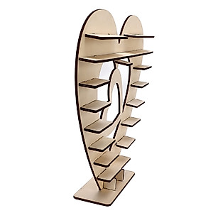 Wooden Chocolate Stand, Easy Assembly Cupcake Holder Eco Friendly Heart Shaped for Party for Wedding