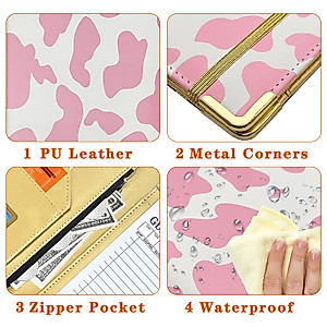 YeeCASE Server Book, Painted Server Books for Waitress, Durable Leather Waitess Book with Zipper Pocket,Server Manual Checkbook Fits Server Apron