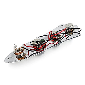Prewired J Bass Wiring Harness Plate Set 1 Tone 2 Volumes 1 Jack Fully Loaded Control for Fender Electric Jazz Bass