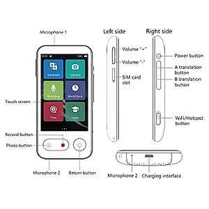 Language Translator Device,138 Languages Two Way Online Real-Time Translation,Support Offline Hotspot WiFi Connection, Voice & Text & Photo Smart Translations for Learning Travelling Business