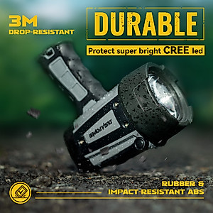 Durapower Rechargeable Spotlight, 200000 Lumen LED Handheld Spotlight, IP68 Waterproof Spotlight Flashlight Portable Marine Boat