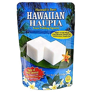 Hawaii's Best Hawaiian Haupia 2 Pack - Hawaii's Best Luau Pudding Squares 8 oz (16 oz total) - Luau Pudding Squares for Haupia Pudding, Haupia Pies and Cakes