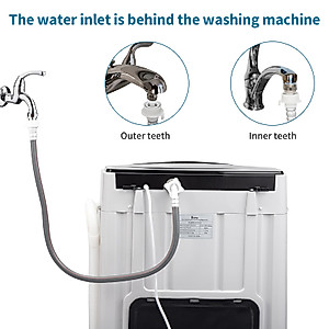 17.8Lbs Portable Washing Machine, 2.3CU.FT. Automatic Portable Washer with Drain Pump, Small Washer and Dryer Combo with 8 Water Levels/10 Programs for Apartments, College Dorms, RVS, White