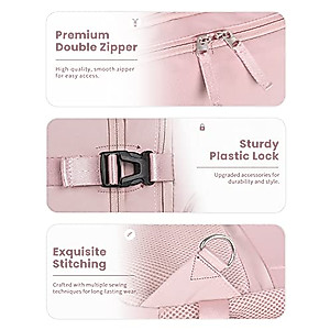 Snoffic Durable Carry On Backpack, Travel Backpack for Women Airline Approved, Large Waterproof College Backpack, Business Work Hiking Casual Daypack Bag, Fits 16" Laptop, Pink