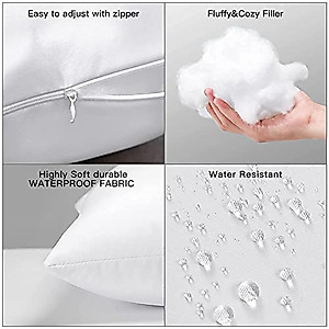 OTOSTAR Premium Outdoor Waterproof Pillow Insert Water Resistant Throw Pillow Insert 12x20 Inch Fluffy Pillow Stuffer Decorative Throw Pillow for Couch Sham Cushion Stuffer Patio Furniture (1 Pack)