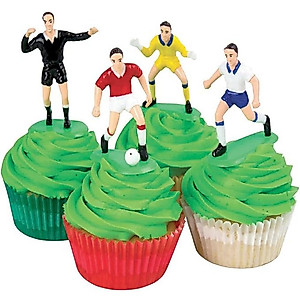 PME Cake and Cupcakes, Set of 9 Soccer Toppers, Standard, Multicolor