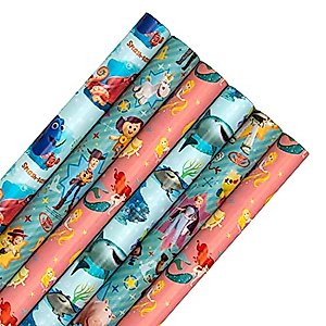 Hallmark Disney Wrapping Paper Bundle - 6 Rolls in 3 Fantastic Designs