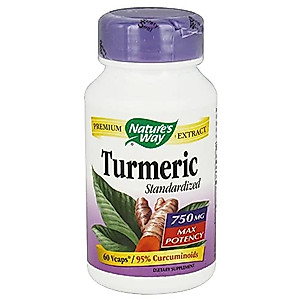 Nature's Way Premium Extract Turmeric Max Potency Standardized to 95% Curcuminoids 750 mg per serving 60 VCaps
