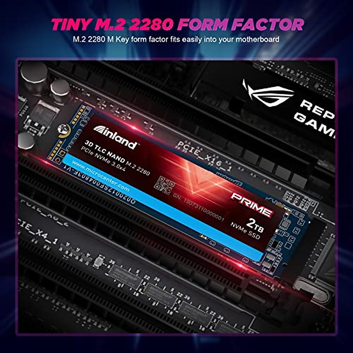 INLAND Prime 2TB NVMe M.2 PCIe Gen3x4 2280 Internal Solid State Drive TLC 3D NAND SSD - Up to 3300 MB/s, 3D NAND, Storage and Memory for Laptop & PC Desktop