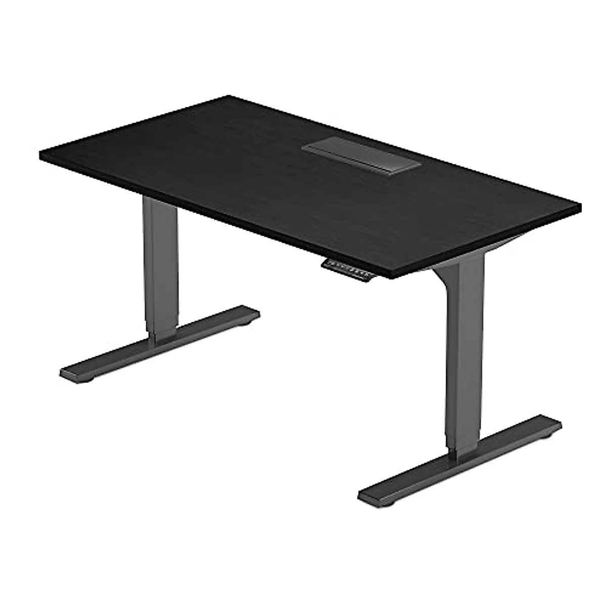 Progressive Desk 72 inch Standing Desk, Dual Motor 3 Stages Height Adjustable Large Electric Stand up Desk 72"x30" -Ebony Oak/Black